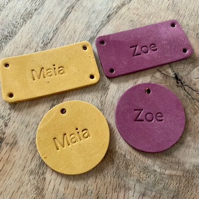 Personalized Leather Tag / Custom Leather Label / Embossed Name Tag ...
