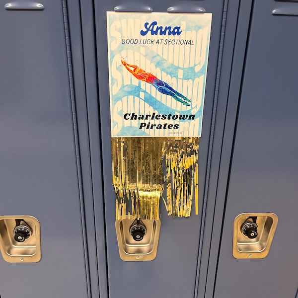 Personalized Swim Poster, Locker Sign and Hotel Door Sign With Swimmer ...