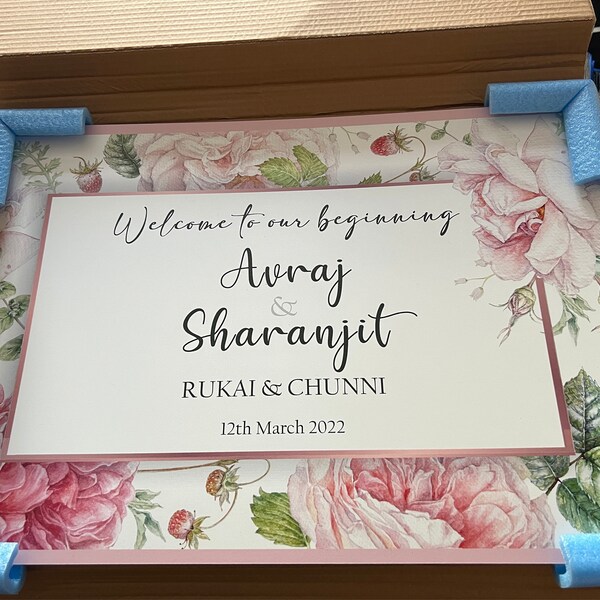 Welcome Sign Mendhi Sangeet Wedding Sign Customisable Anand Karaj ...