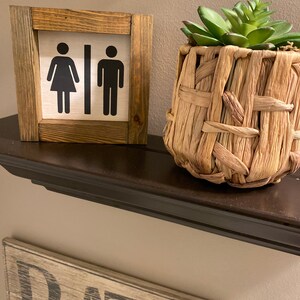 Bathroom Sign Farmhouse Sign/ Wood Signs / Farmhouse Bathroom Sign Mini ...
