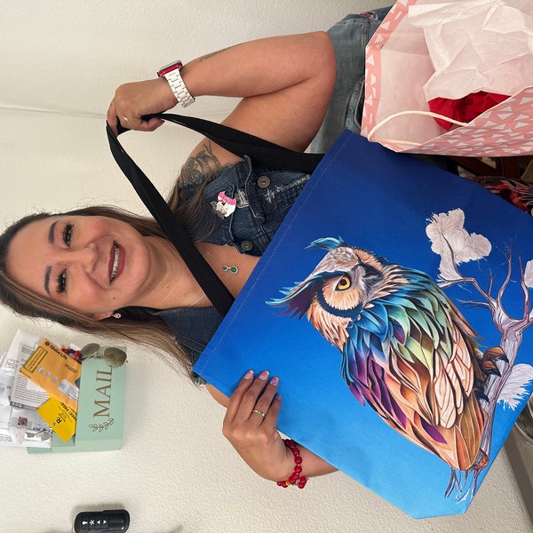 CUTE OWL MUG Large Black Mug 15oz Owl Lover Coffee Mug Owl Gift Her Owl ...