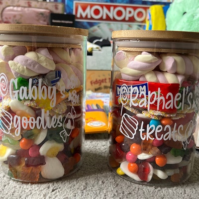 Personalised Sweet Jar Add Your Own Name Message , Sweets/candy/sweetie ...