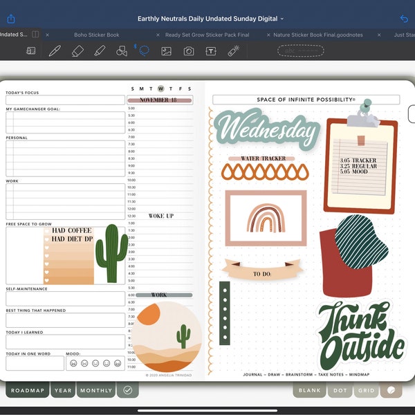 Digital Stickers, Boho Stickers, iPad Planner, Digital Planner ...
