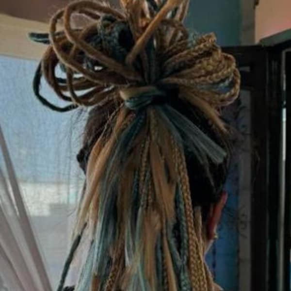 Red/black/white Mix Dreadlocks and Braids/viking Style Synthetic Hair ...