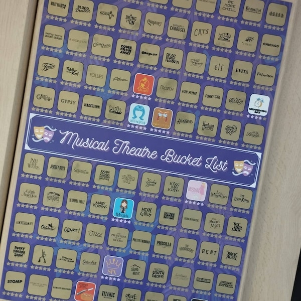 Musical Theatre Scratch off Poster - Gift for Musical Theatre Fans ...