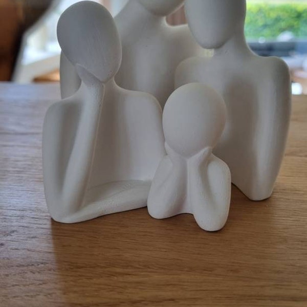 Family Sculpture Sets: Parent and Children Hugging Figurines ...
