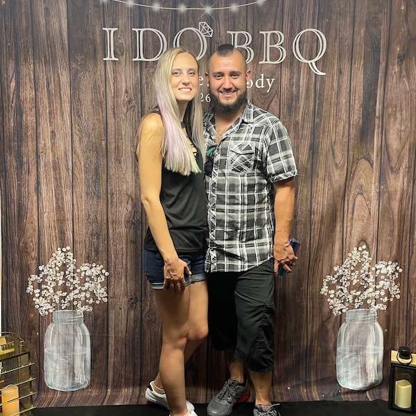 Engagement Backdrop, I Do BBQ Sign, I Do BBQ Decorations, Couples ...