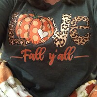 Love Fall Y'all Shirt, Leopard Print Fall Shirt, Thanksgiving,hello ...