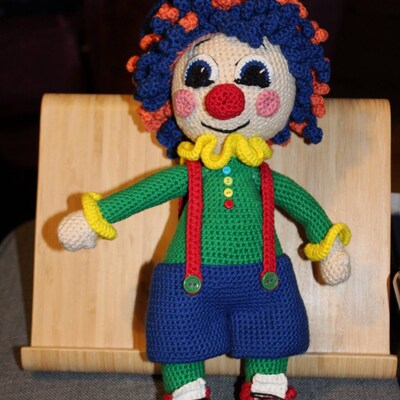 Crochet Pattern Doll Cute Clown Girl. TUTORIAL Doll Clown in English in ...