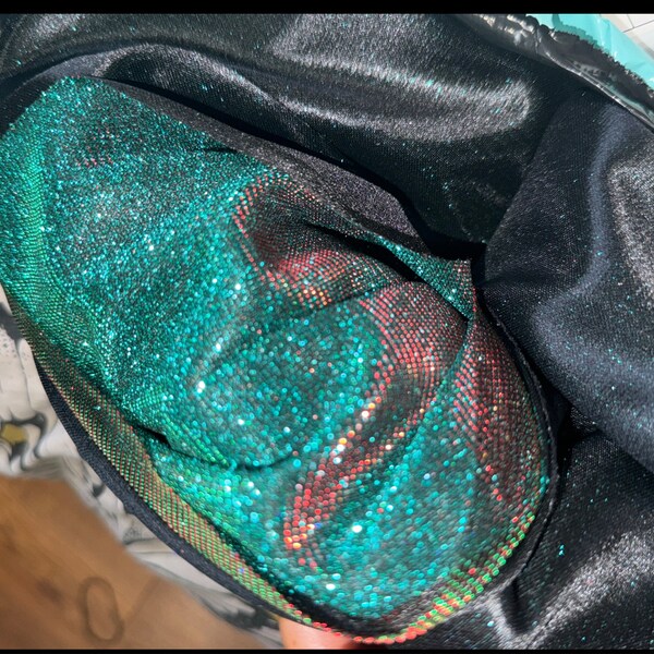 1m Purple Sparkly Lurex Moonlight Slight Strech Black Back Fabric 58 ...