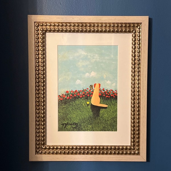 Yellow Lab Labrador Retriever Dog Poppy Folk Art PRINT Todd Young ...