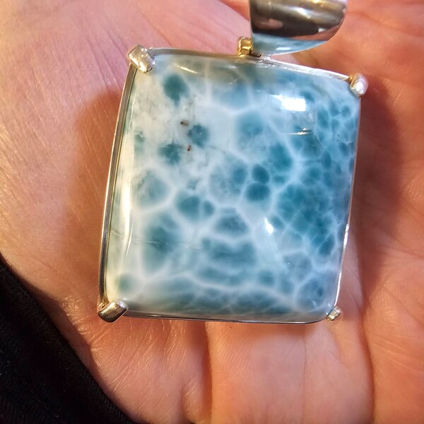 Magnificent Super Blue Larimar Slab With Copper,aaa Larimar,copper ...