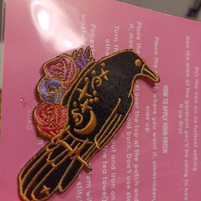 Crow Patch Iron on Patch Embroidered Patch Back Patch Bird Patch Horror ...