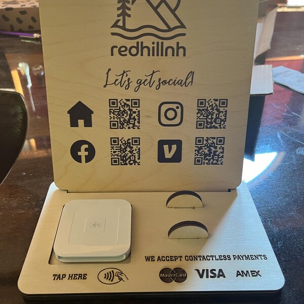 Custom Logo Social Media & Square Reader Holder Booth Display Market ...