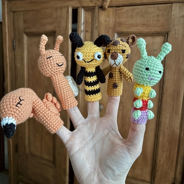 Crochet Farm Animal Finger Puppets: Organic Cotton Handmade Toy. - Etsy