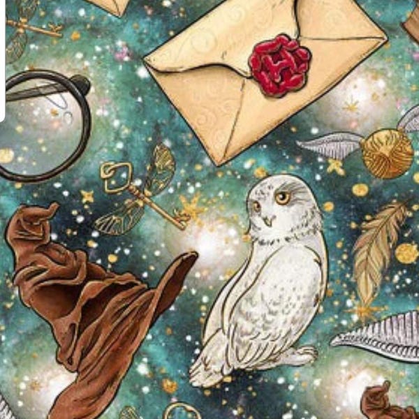 Wizard Fabric, Wizard Prints, Owl Fabric, Magic Fabric, Wizards Fabric ...