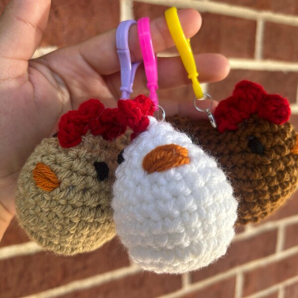 No-sew Crochet Chicken Keychain Pattern: Beginner Amigurumi (PDF ...