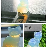 Cartoon Cat Car Review Mirror Decor, Cute Cat Figurine, Kawaii Car ...