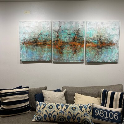 Abstract Painting, Original Abstract Art, Industrial Art, Abstract on ...