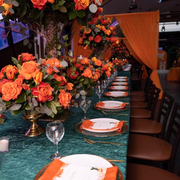 Printable Food Menu, Orange and White Floral Dinner Menu, Food Menu ...