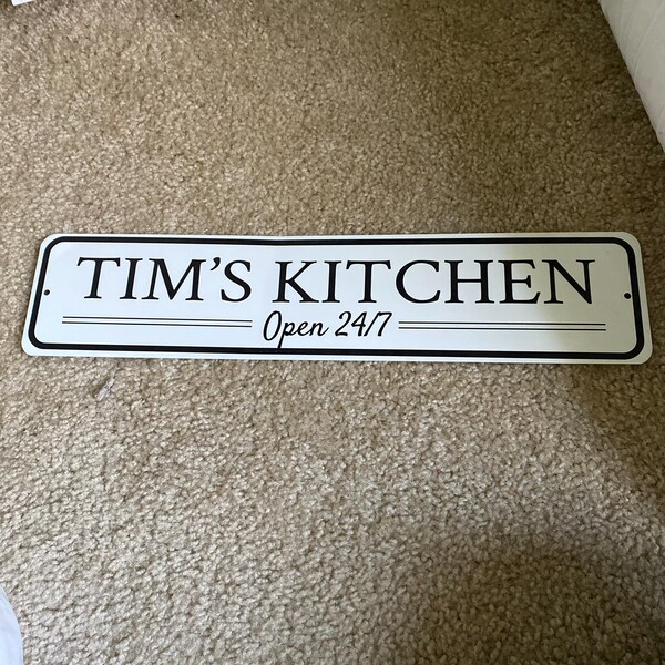 Kitchen Open 24/7 Sign, Personalized Kitchen Name Sign, Custom Gift ...