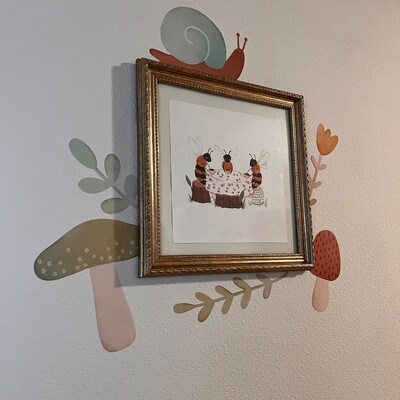 Woodland Mushroom Wall Decals Removable, Reusable Wall Stickers ...