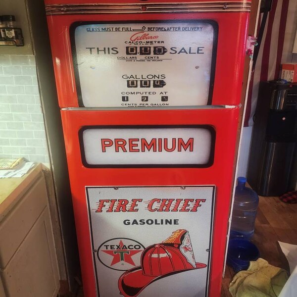 Retro Gas Pump Refrigerator Wrap Vintage Fridge Wrap Old Gas Pump ...