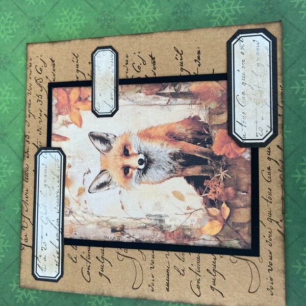 Woodland DEAL - FOX -10 Pages of Journaling Card Mixed Media Collage ...
