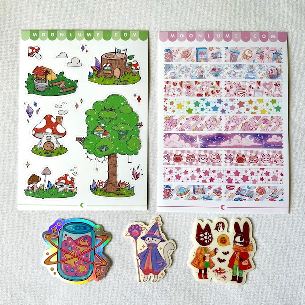 Starry Night Paint UI Holographic Vinyl Sticker Cute Waterproof Sticker ...
