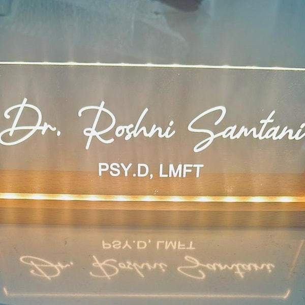 Personalized Name Plate With Wooden Base for Desk Custom Office Decor ...