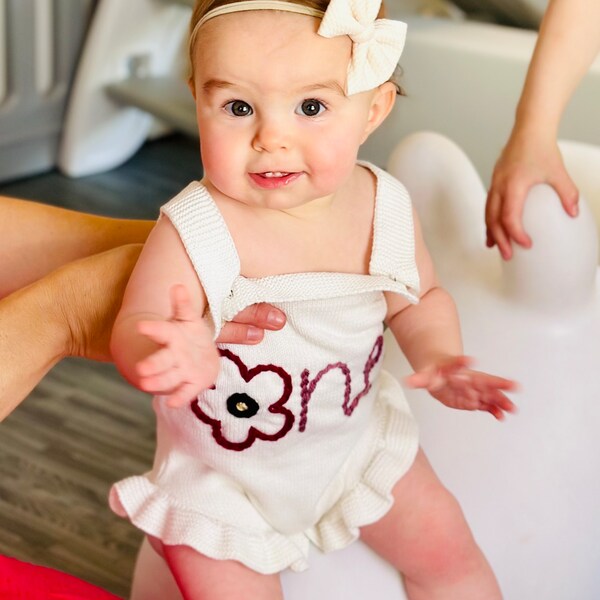 Embroidered Romper/ Name Sweater/ Name Romper/ Custom Sweater/ Hand ...