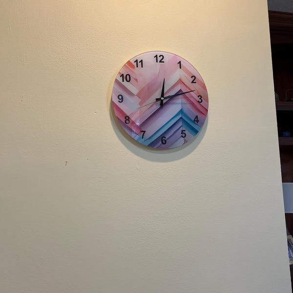 Tempered Glass Wall Clock, Blue Wall Clock, Pebble Wall Clock, Stone ...