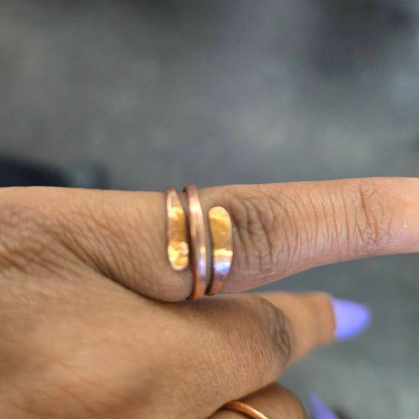 Copper Ring, Hammered Copper Ring, Copper Wrap Ring, Arthritis Ring ...