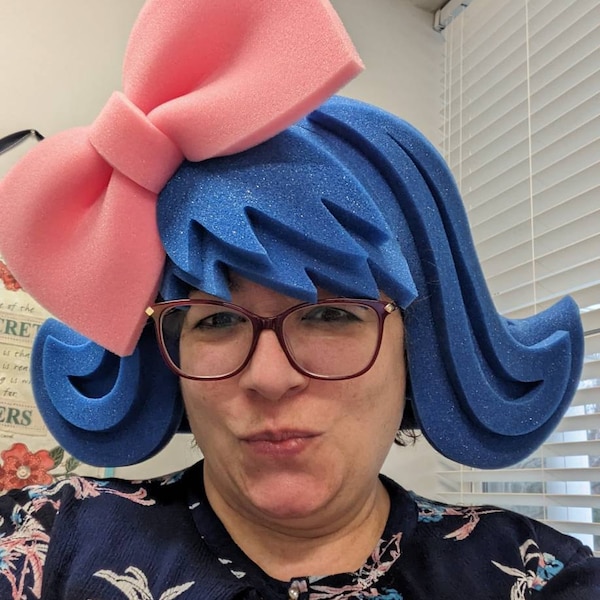 Foam Party Hats Wig With Large Bow - Cosplay Wigs - Drag Queen Wig ...