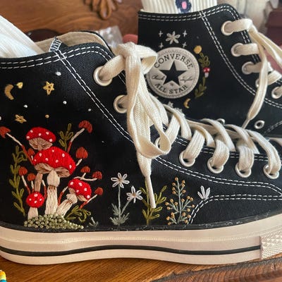 Converse Embroidered Custom Cartoon, Neighbor Totoro Embroidered ...