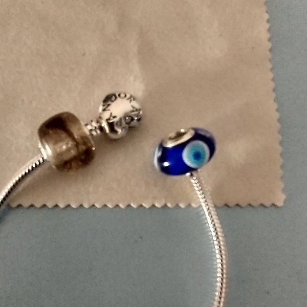 Pandora Evil Eye Double Sided Bead Charm Button Eye of Protection S925 ...