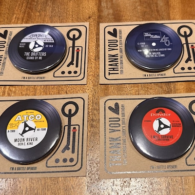 REAL 7 Vinyl Record Wedding Table Numbers/ Names Metallic Gold Label ...