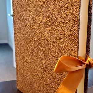 Gold & Black Classic Photo Album With Satin Ribbon Closure for 200 ...