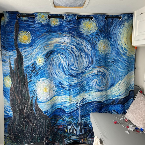 The Starry Night Window Curtain Vincent Van Gogh Starry Night Over ...
