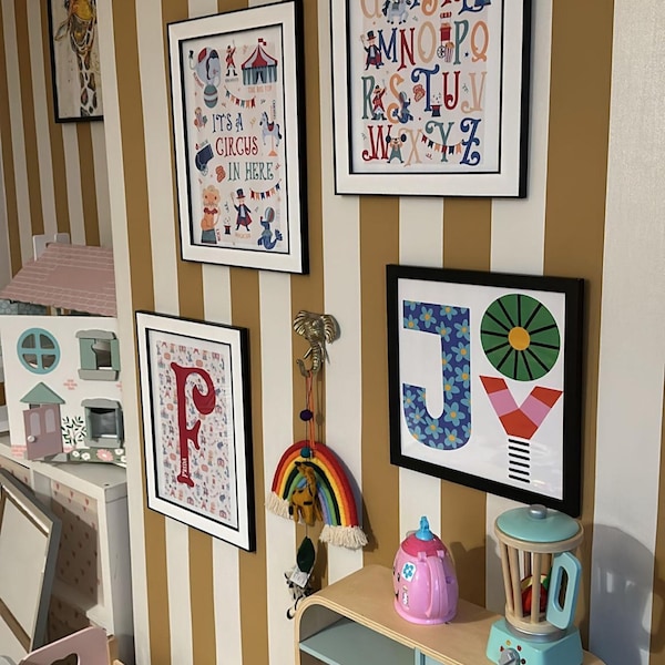 Set of 3 Personalised Circus Themed Prints | Circus Wall Art, Circus ...