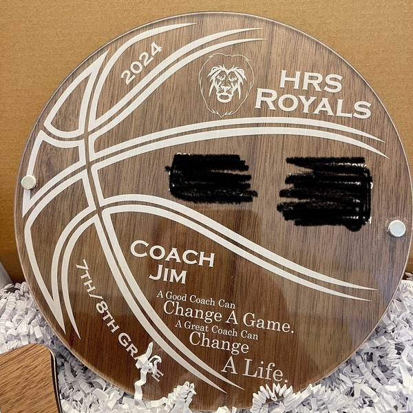 Personalized Wood Acrylic Basketball Coach Gift Plaque With Coach and ...