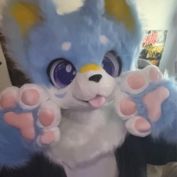 Cute Fluffy Sheep Fursuit Head With Matching Paws Hair Accessories ...