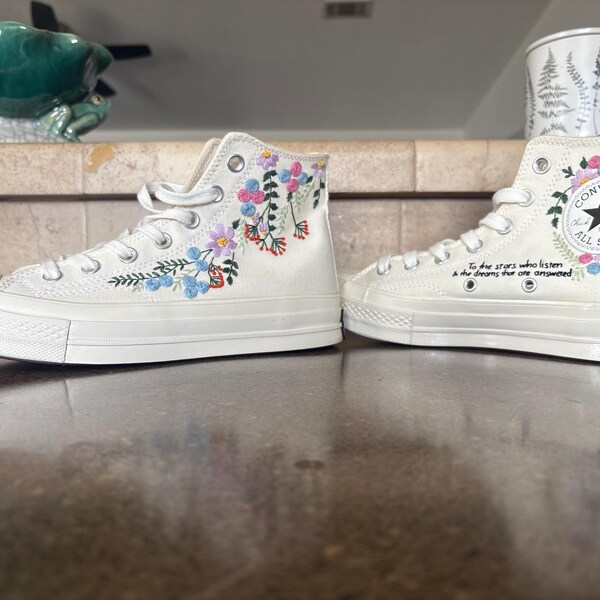 Embroidered Converse Dog, Custom Converse Embroidery Puppy, Embroidered ...