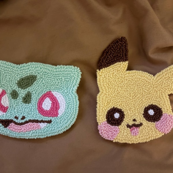 Punch Needle Coasters, Cute Mug Rug, Hand Tufted Mug Rug, Drink Coaster ...