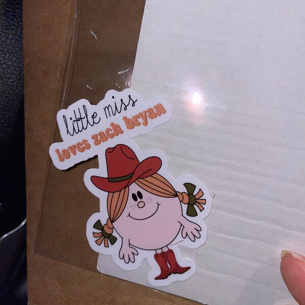 Little Miss Loves Zach Bryan Sticker / Little Miss Meme, Country, Music ...