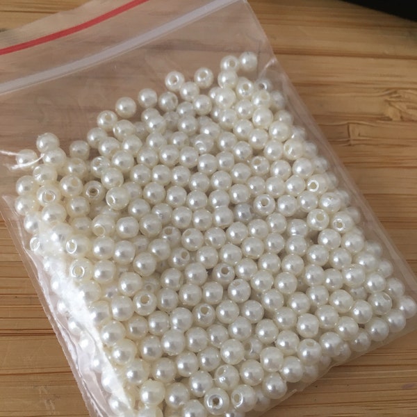 4mm Ivory Acrylic Pearl Beads: DIY Jewelry Supplies - Etsy