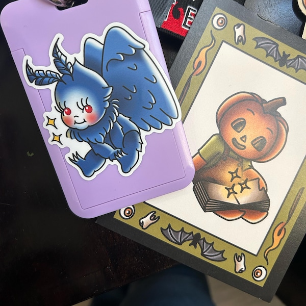 Kewpie Mothman Sticker, Halloween Kewpie, Mothman Sticker, Kewpie Doll ...