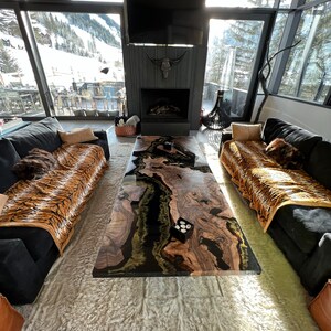 Walnut Round Epoxy Game Table Walnut Epoxy Gamble Table - Etsy