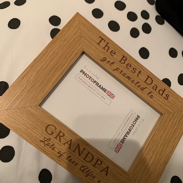 Promoted to Grandad Photo Frame, New Grandad Gift, Personalised Grandad ...