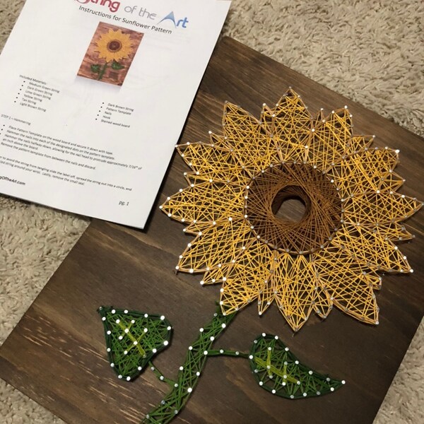 Sunflower String Art Craft Kit: Create Your Own Floral Wall Art - Perfect for Beginners, Adults ...